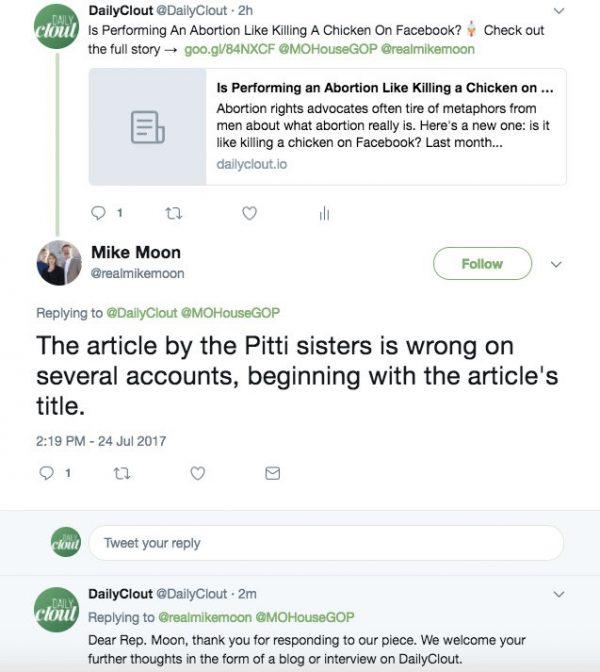 Rep. Mike Moon Facebook Chicken Bill Update - DailyClout