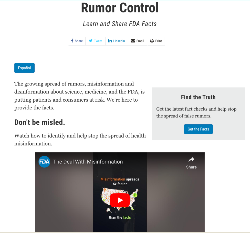 Did You Know The FDA Has a "Rumor Control" Department? - DailyClout